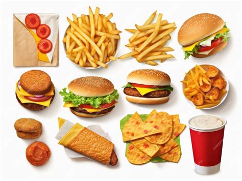 Premium Photo Junk Food Isolated