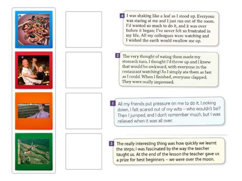 Match The Pictures And The Text Match Up