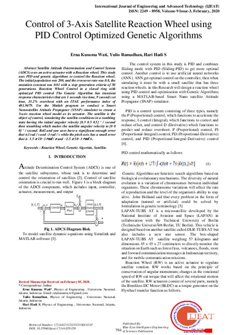 Pdf Control Of 3 Axis Satellite Reaction Wheel Using Pid Control