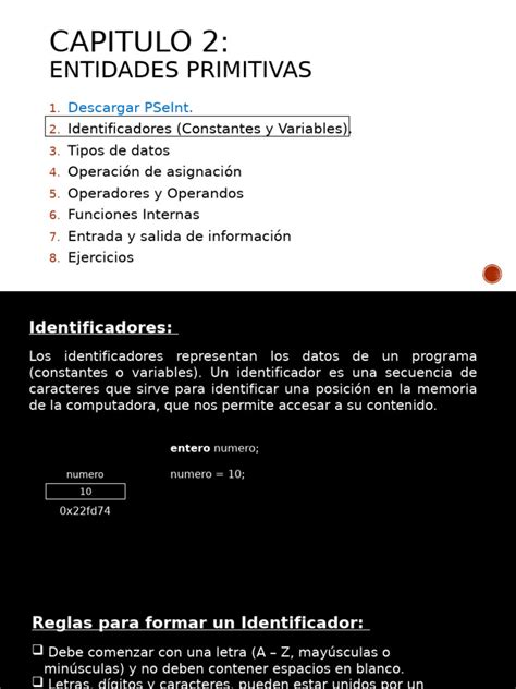 1 Identificadores Constantes Y Variables Pdf