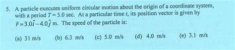 solved a particle executes uniform circular motion about the