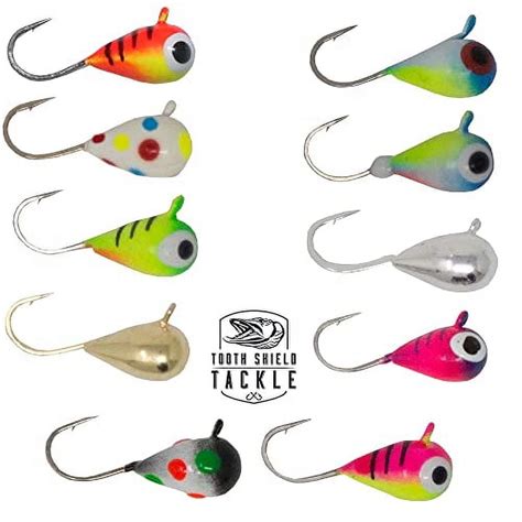 Pack 5mm Uv Bright Tungsten Ice Fishing Jigs Crappie Perch Bluegill