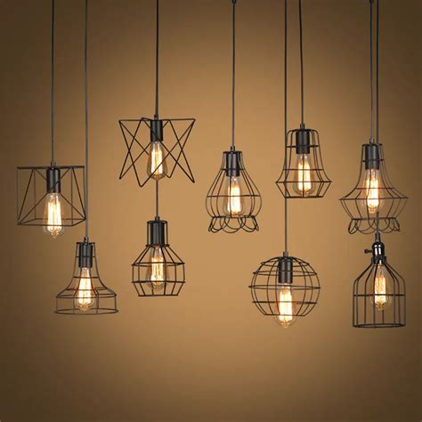 Retro Lamp Shades Industry Metal Pendant Lamps Holder Vintage Style Iron Hanging Light Shade