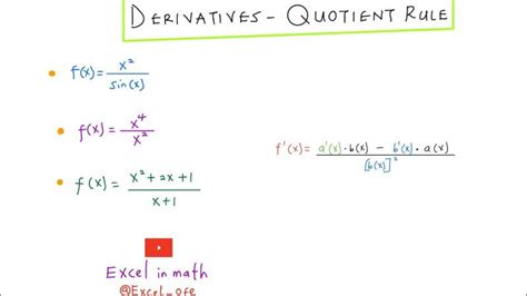 How To Apply Quotient Rule For Derivatives Segun Ofe Posted On The