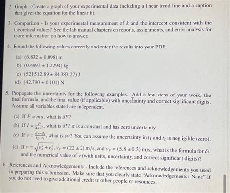 solved 2 graph create a graph of your experimental data
