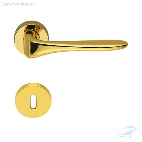 Ручка дверная Colombo Madi, d50, с накладкой классик, золото глянцевое ...