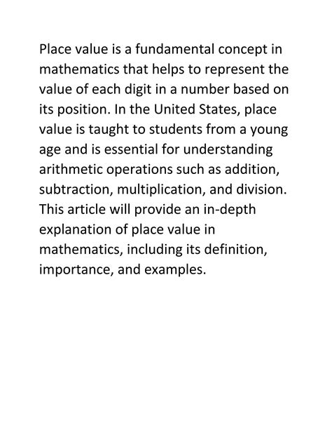 Solution Unlocking The Power Of Place Value Understanding And Applying