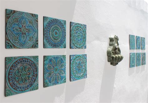 Arte De Pared Hecho De Cerámica X6 Arte Exterior Etsy