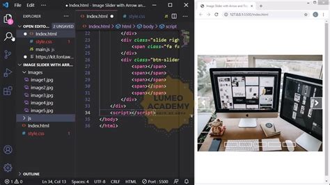 Image Slider With Arrow And Toggle Buttons Using Html Css And