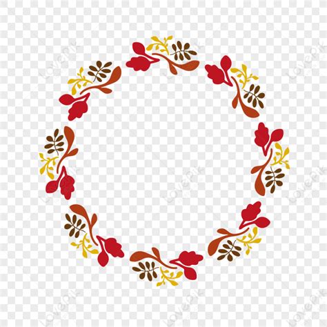 Svg 빨강 잎 둥근 테두리 액자 일러스트 휴가 디자인 Png 일러스트 무료 다운로드 Lovepik