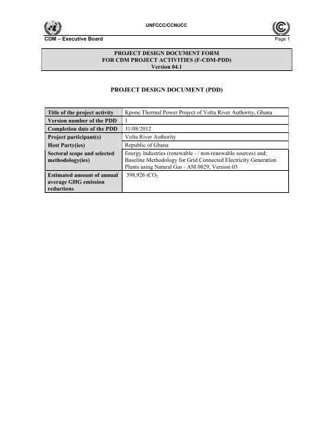 Project Design Document Pdd Cdm Loan Scheme