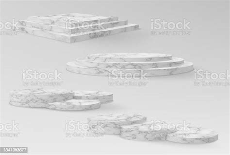 현실적인 대리석 받침대 또는 연단 추상적 기하학적 빈 박물관 단계 3차원 형태에 대한 스톡 벡터 아트 및 기타 이미지 3차원 형태 0명 Fashion Show