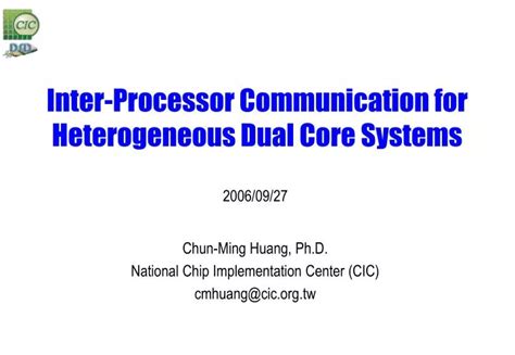 Ppt Inter Processor Communication For Heterogeneous Dual Core Systems