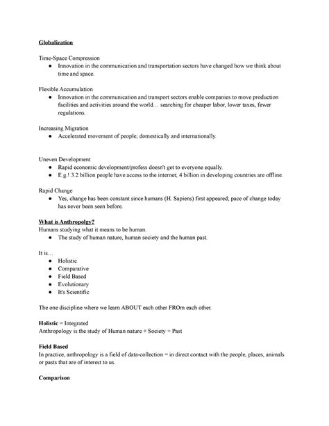 Globalization Lecture Notes Chapter 1 Globalization Time Space Compression Innovation In The