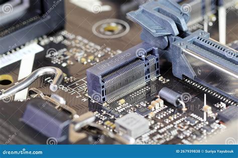 Close Up Pcie M 2 E Key Frmale Connector Interface For Mini Pcie Wifi Module On Modern High