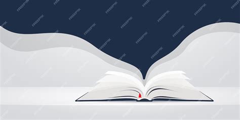 파란색 배경 그림 위에 펼친 책 프리미엄 벡터