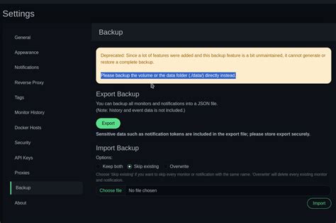 Documentation Missing To Backup And Restore A Uptime Kuma Instance