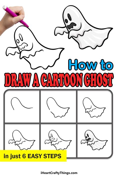 How To Draw A Cartoon Ghost A Step By Step Guide Ghost Cartoon Scary Drawings Ghost Drawing
