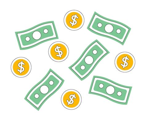 현금 및 황금 동전 단색 평면 벡터 개체 흰색 배경에 편집 가능한 흑백 선 아이콘 투자 소득 웹 그래픽 디자인을 위한 간단한 만화 클립 아트 자리 그림 프리미엄 벡터