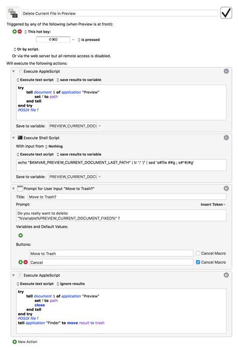 Keyboard Maestro 824 “delete Current File In Preview” Macro Macro