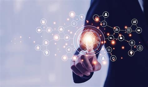 Premium Photo Businessman Scan Fingerprint Login Connection To Data Server Security
