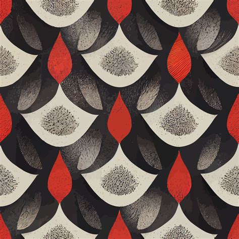 Illustration Vector Of Seamless Abstract Pattern Black And Red Good For