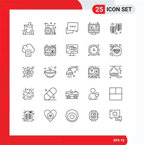 25 User Interface Line Pack Of Modern Signs And Symbols Of Weather