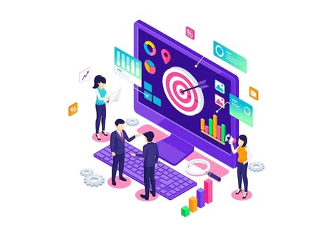 Premium Vector Vector Illustration Marketing Data Analysis Concept Flat Style