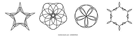 Intersecting Overlapping Circles Rings Element Isolated Stock Vector