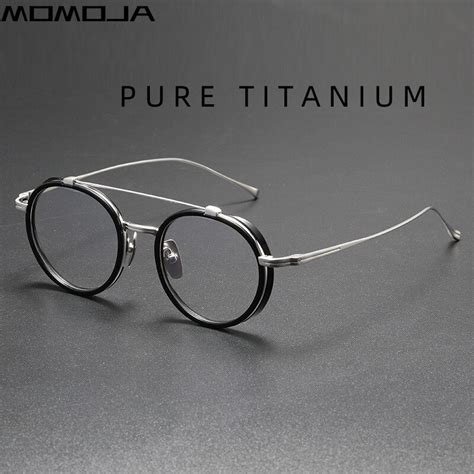 Momoja 남성 및 여성용 라운드 레트로 비즈니스 안경 더블 빔 순수 티타늄 안경 광학 처방 안경 프레임 Kj 32 Aliexpress