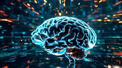 Human Brain Showing Robotic Thinking Concept Of Neural Network Circuit Board Big Data Stock