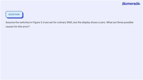 Assume The Switches In Figure 3 2 Are Set For A Binary 1000 But The Display Shows A Zero What