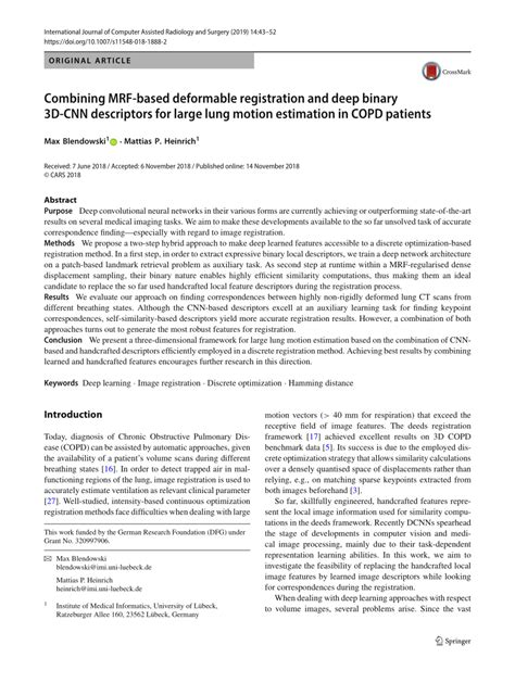 Pdf Combining Mrf Based Deformable Registration And Deep Binary 3d