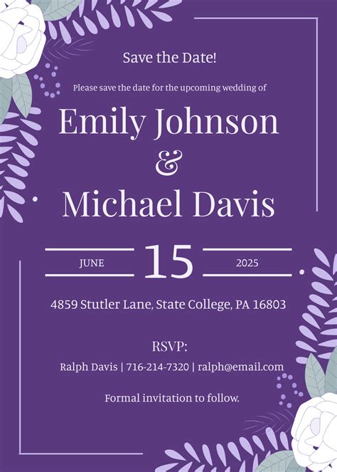 Free Purple Invitation Templates Editable And Printable
