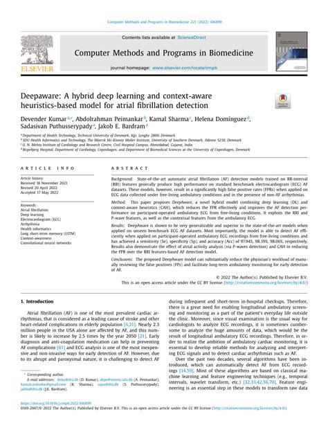 PDF DeepAware A Hybrid Deep Learning And Context Aware Heuristics Based Model For Atrial