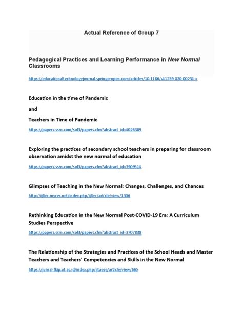 Actual Reference Of Group 7 Pdf
