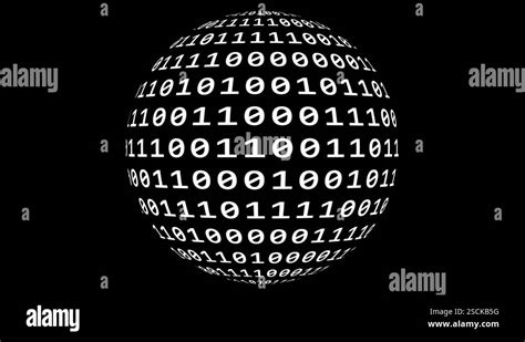 Loopable Sharp White Binary Digital Code On Spherical Surface Abstract