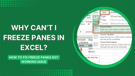 Solved Freeze Panes Not Working In Excel