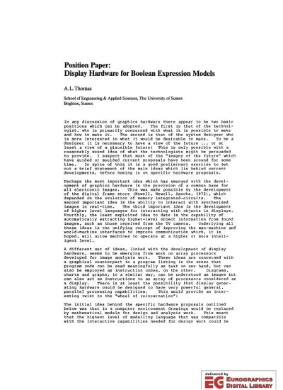 Position Paperdisplay Hardware For Boolean Expression Models