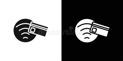 Contactless Payment Icon Flat Vector Set Outline Stock Vector