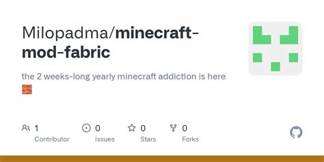 GitHub Milopadma Minecraft Mod Fabric The Weeks Long Yearly Minecraft Addiction Is Here