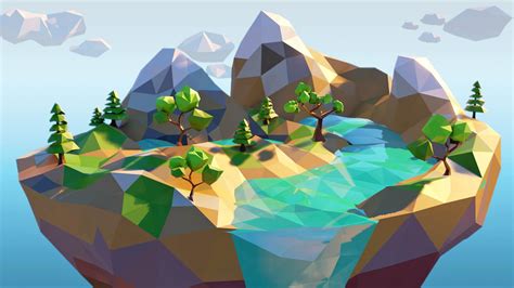 Low Poly Island R Blender