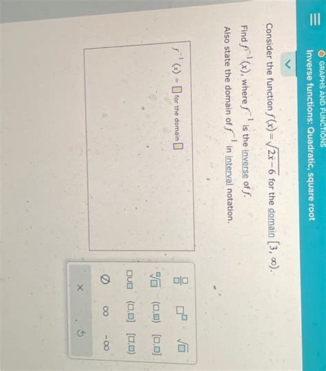 Solved Ographs And Functions Inverse Functions Quadratic