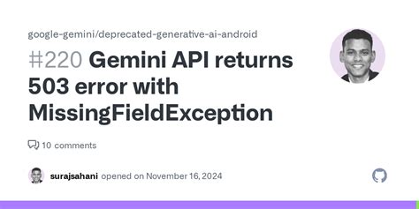 Gemini Api Returns 503 Error With Missingfieldexception · Issue 220