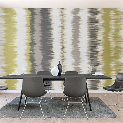 Origin Murals Linear Stripe Green Wall Mural Wilko