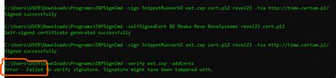 Error Failed To Verify Signature Signature Might Have Been Tampered