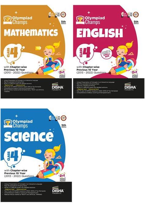 Bookscape Buy Olympiad Champs Science Mathematics English Class 4 With Past Questions 5th