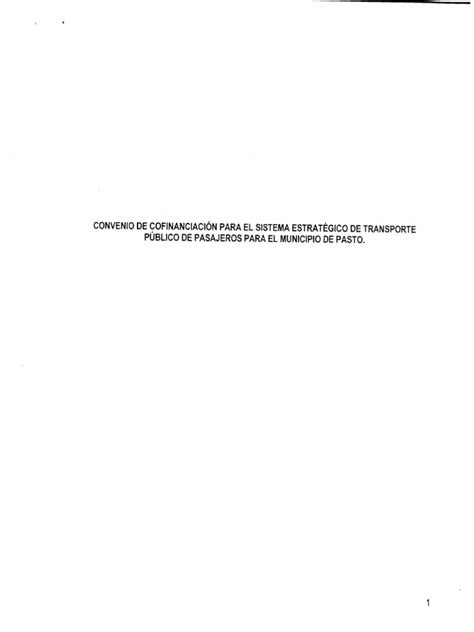 Convenio De Cofinanciación Setp Pasto Pdf