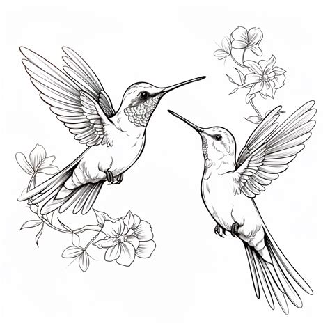 Dos Colibríes Como Plantilla Para Colorear Dibujos Para Colorear Y
