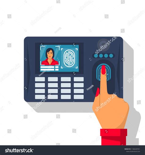 Finger Print Scan Authorization Security System Stock Vector Royalty Free 1186640761